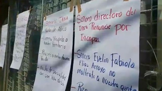 Comunarios de San Andrés protestan contra directora del INRA Tarija