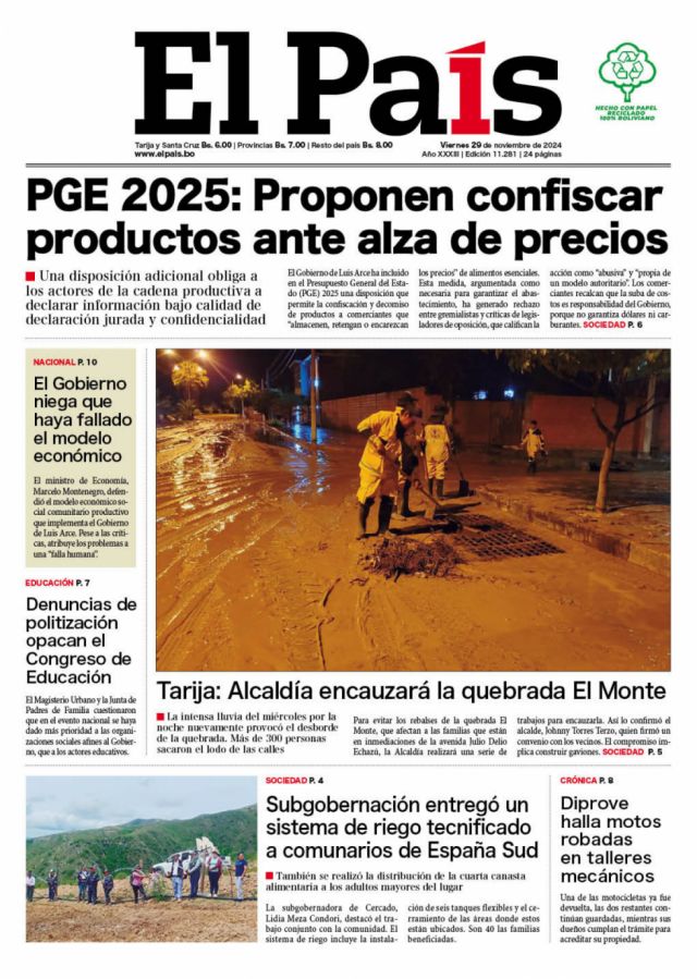 El PGE (de nuevo), la pugna campesina, la Quebrada del Monte y más: Lee ...