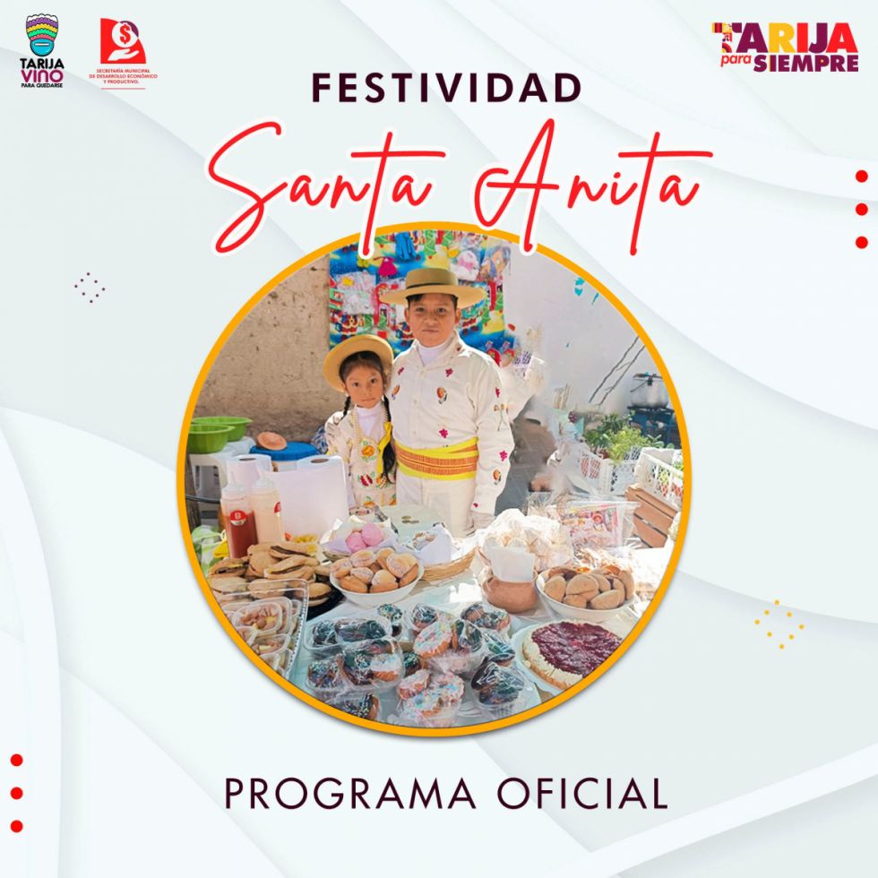 Programa oficial de la Festividad de Santa Anita en Tarija